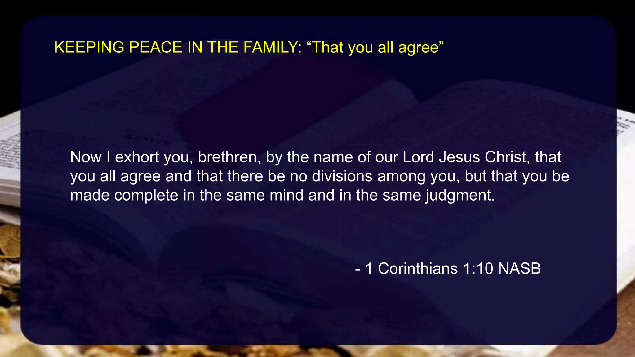 Keeping peace in the family | PPT