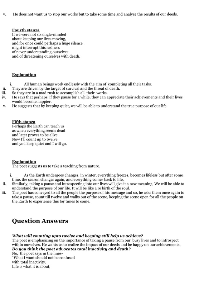 Keeping quit lesson x11 | PDF | Poetry | Books and Literature