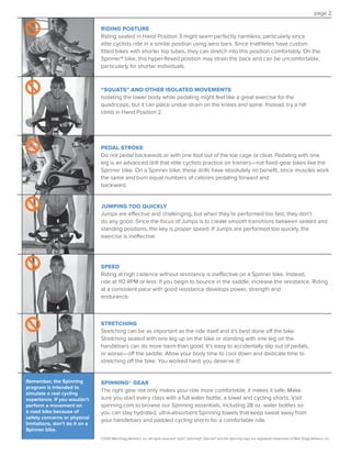 THE SPINNING® PROGRAM— KEEPING IT SAFE | PDF