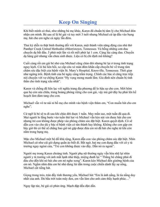 Keep on singing | PDF