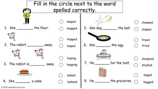 Teaching kids 3 basic spelling rules when adding word endings #-ed and ...
