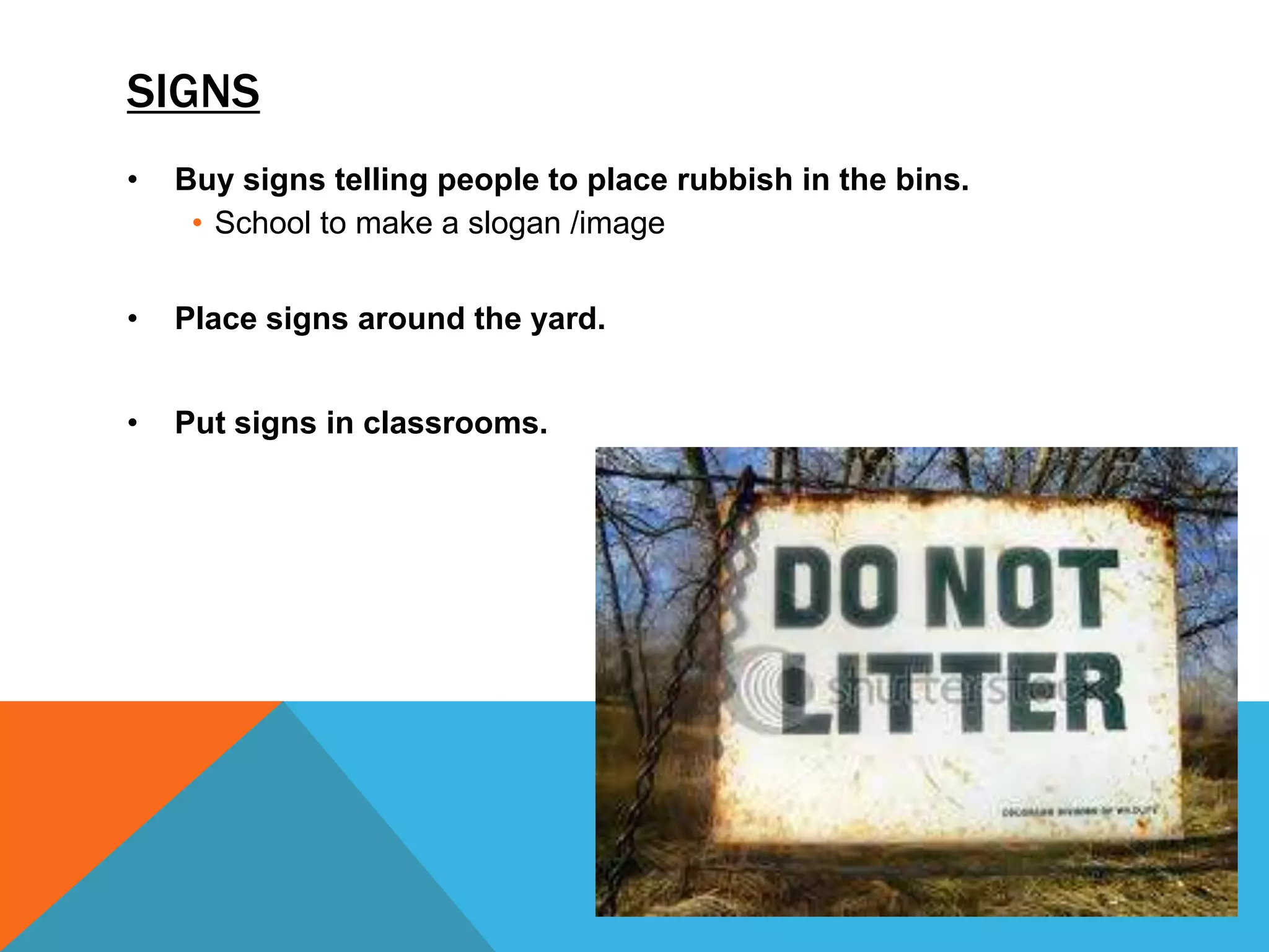 Ideas for reducing litter at PBAS | PPTX
