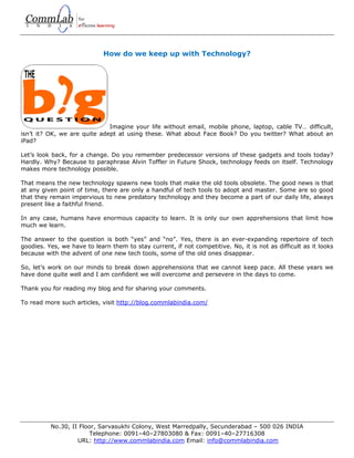 How do we keep up with Technology? | PDF