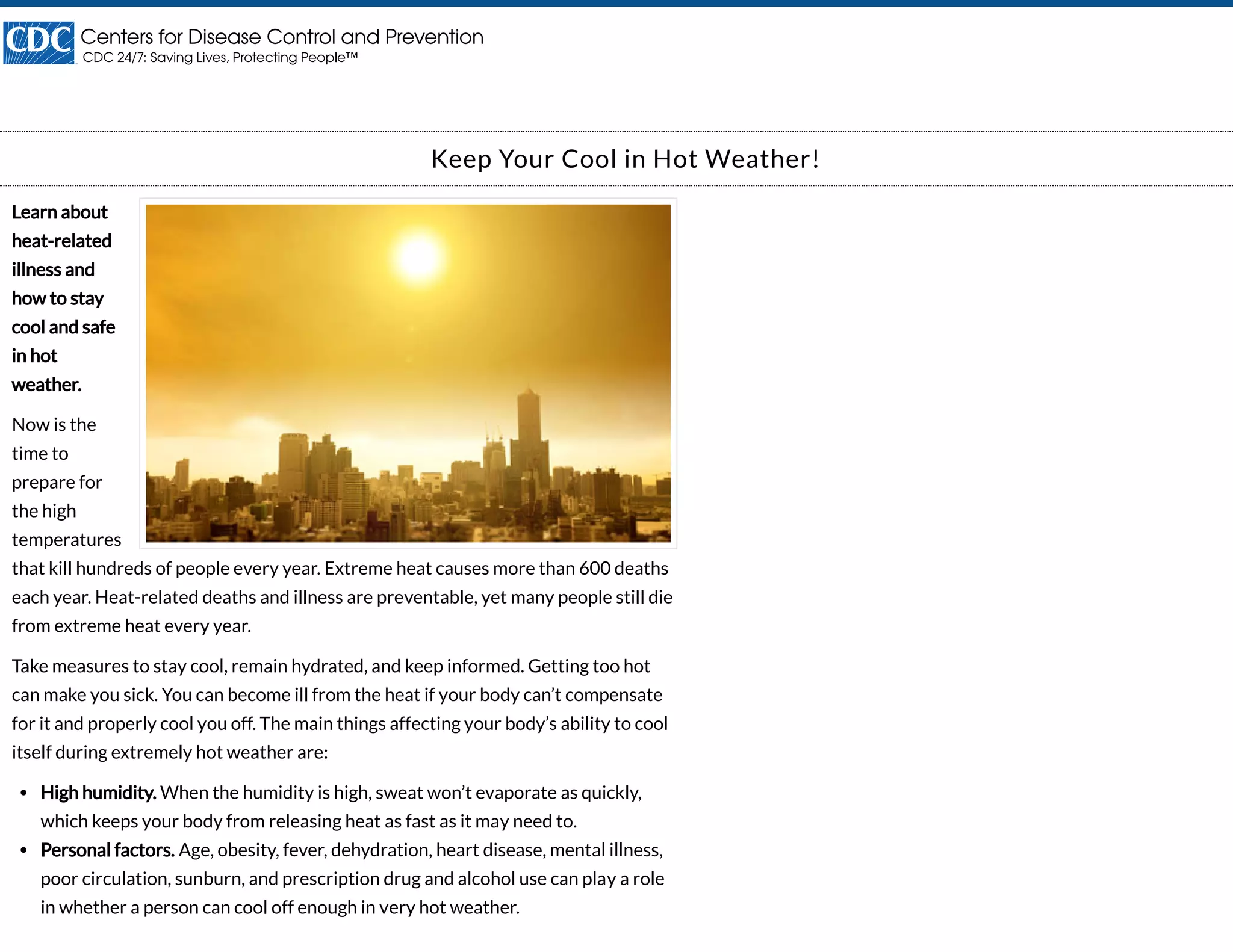 Keep your cool in hot weather! | PDF