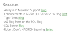 Keep your environment always on with sql server 2016 sql bits 2017 | PPTX