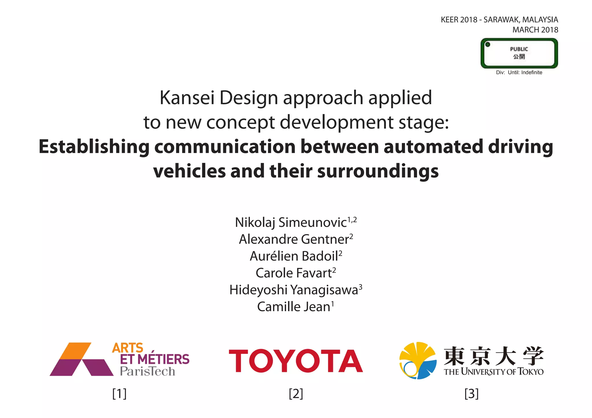 Kansei Design approach applied to new concept development stage: Establishing communication ...