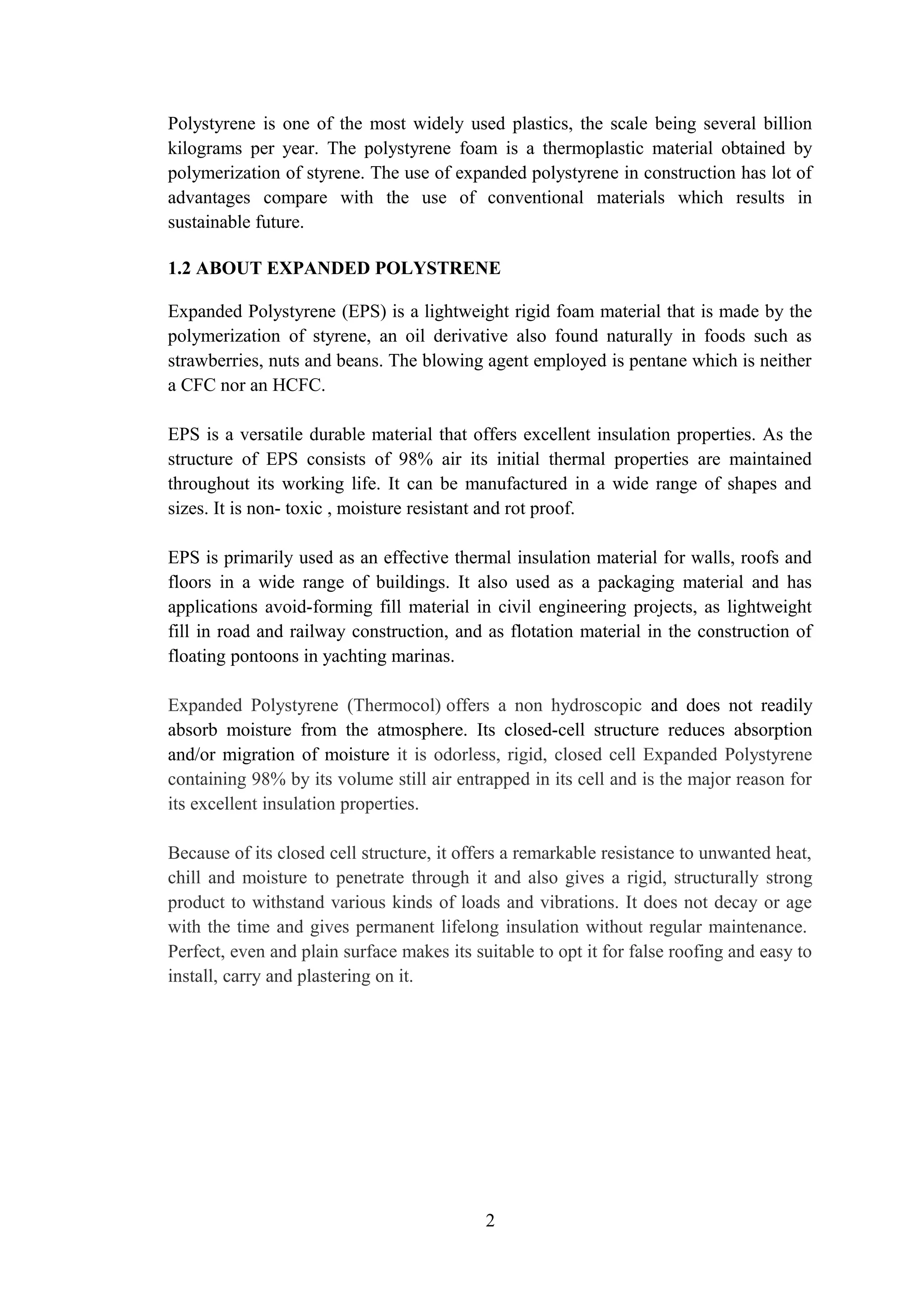 expanded polystyrene technology in construction | DOC