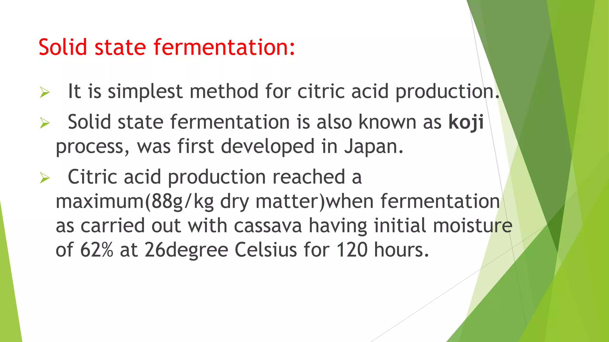 Citric Acid Production | PPTX