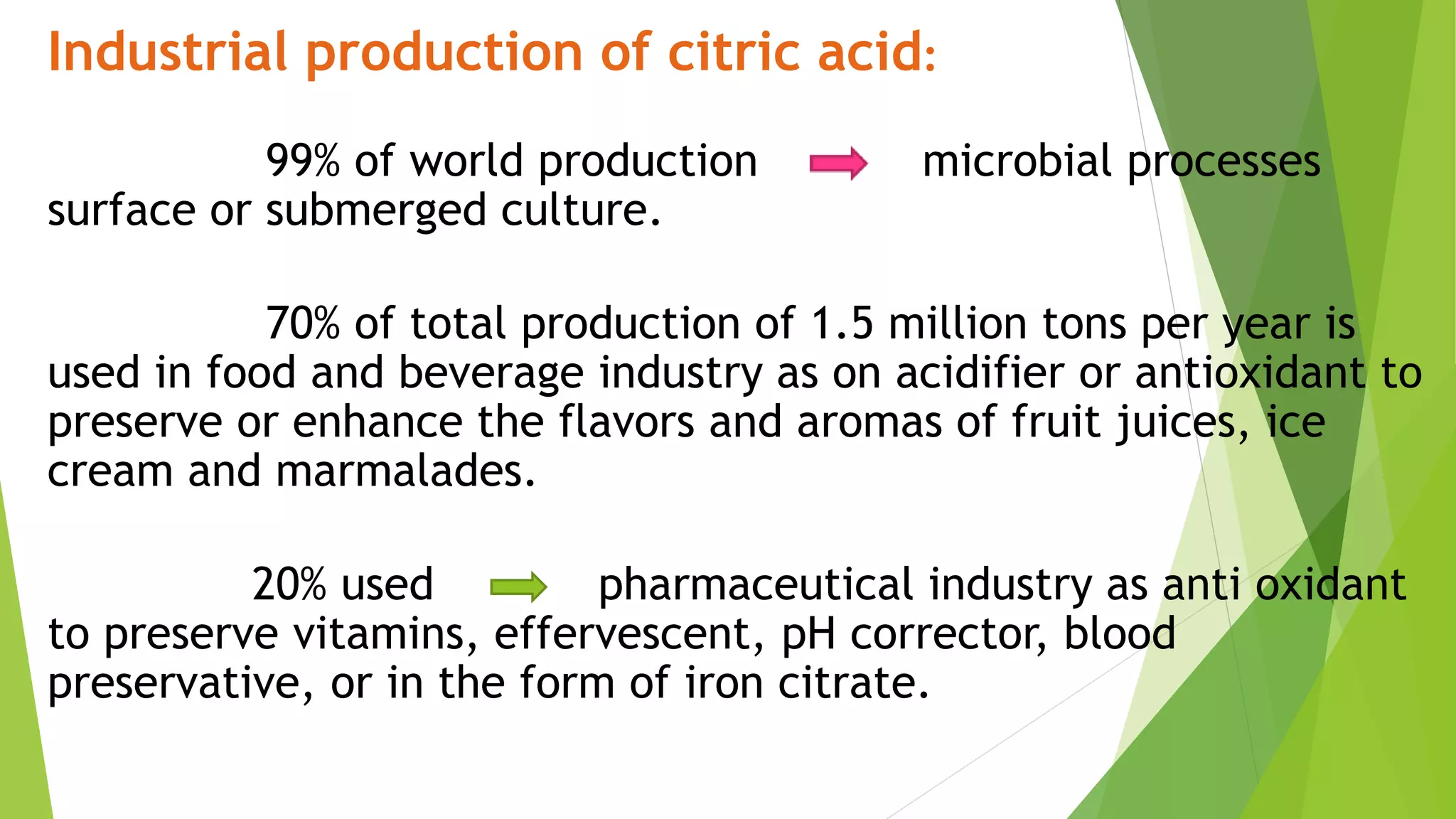 Citric Acid Production | PPTX