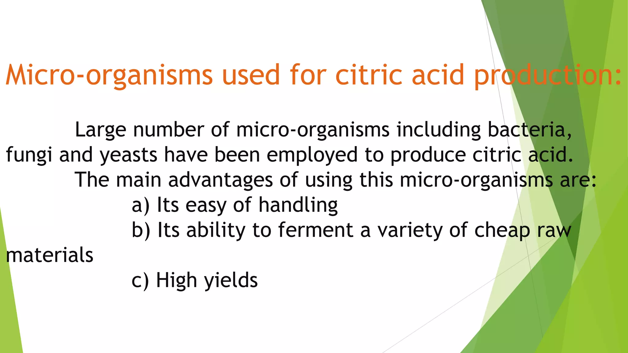 Citric Acid Production | PPTX
