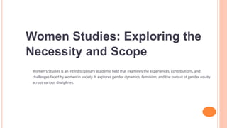Fundamental of women's studies and decades | PDF