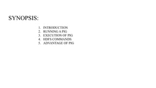 Running, execution and HDFS(Hadoop distributed file system)in pig | PPT