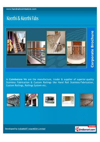Keerthi & Keerthi Fabs, Coimbatore, Stainless Fabrication and Custom Railings | PDF