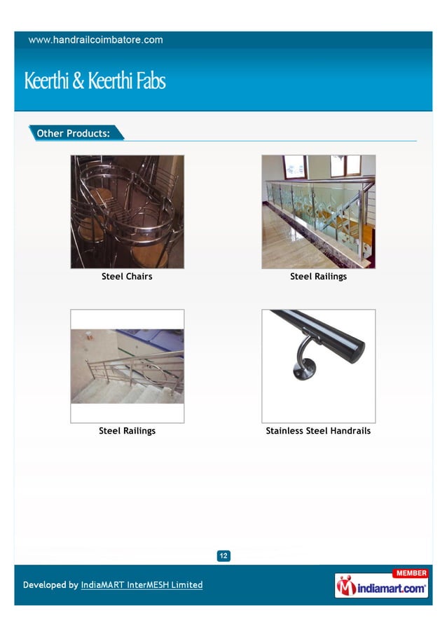Keerthi & Keerthi Fabs, Coimbatore, Stainless Fabrication and Custom Railings | PDF