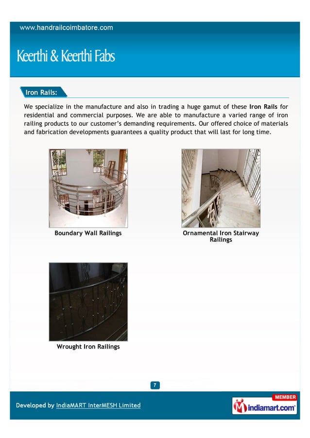 Keerthi & Keerthi Fabs, Coimbatore, Stainless Fabrication and Custom Railings | PDF