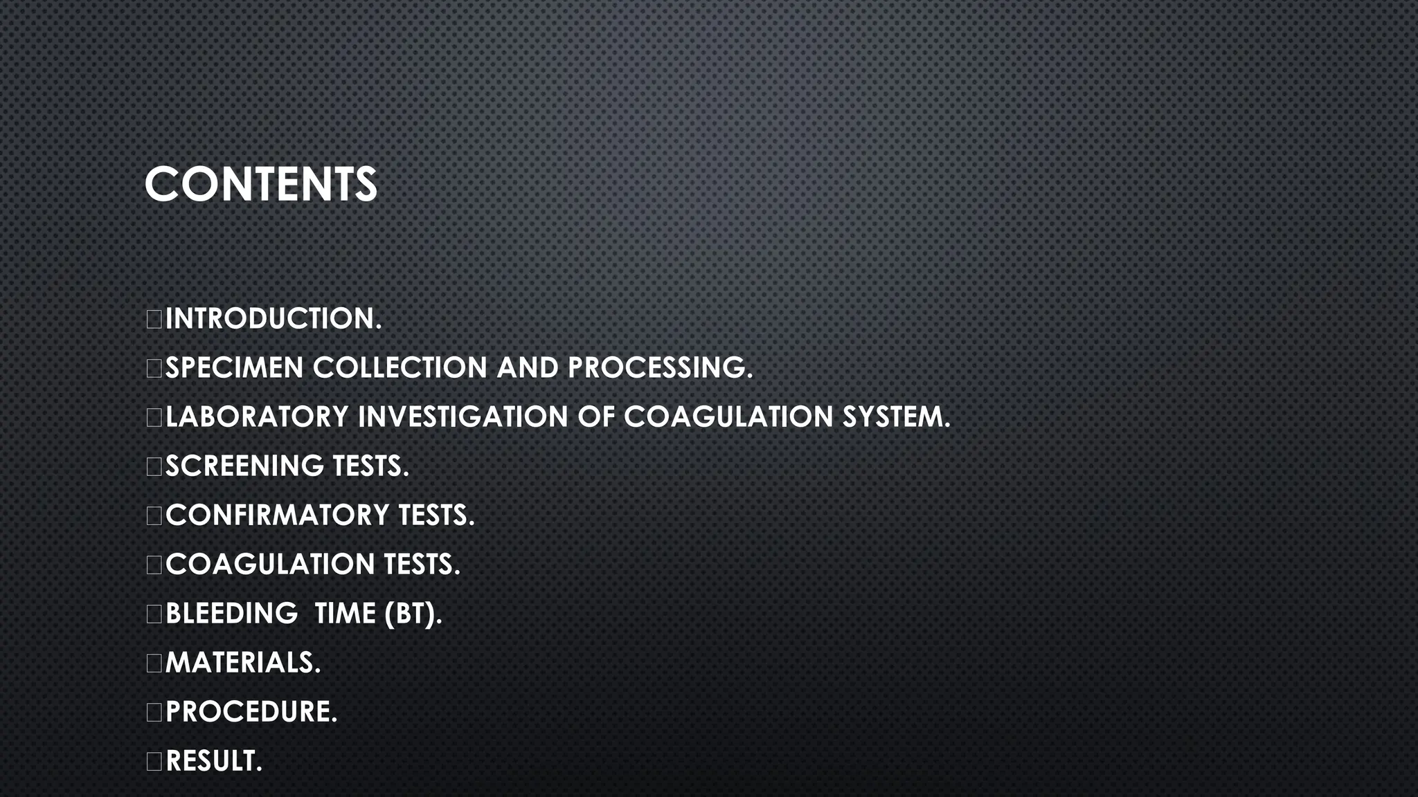 Laboratory Methods used in the Investigation of Coagulation Disorders ...