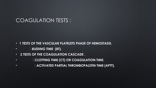 Laboratory Methods used in the Investigation of Coagulation Disorders ...