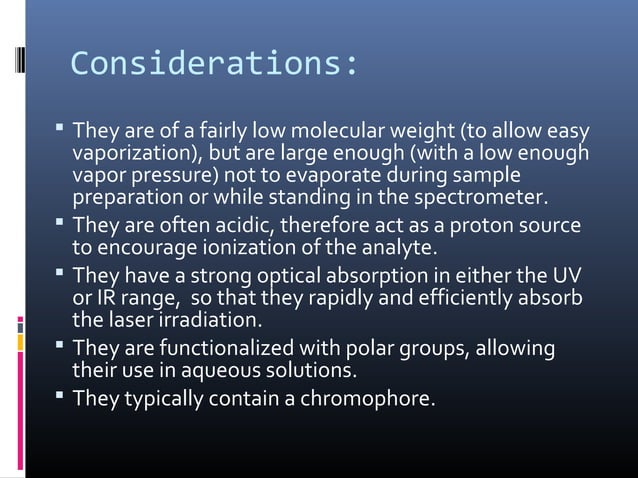 MALDI | PPT | Chemistry | Science
