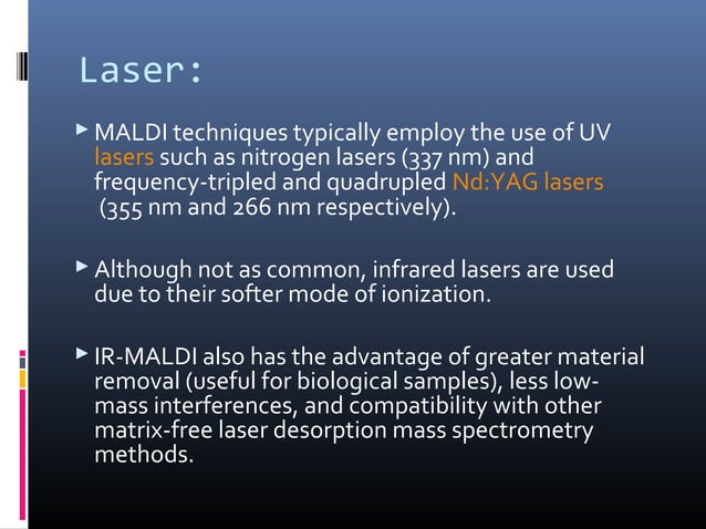 MALDI | PPT | Chemistry | Science