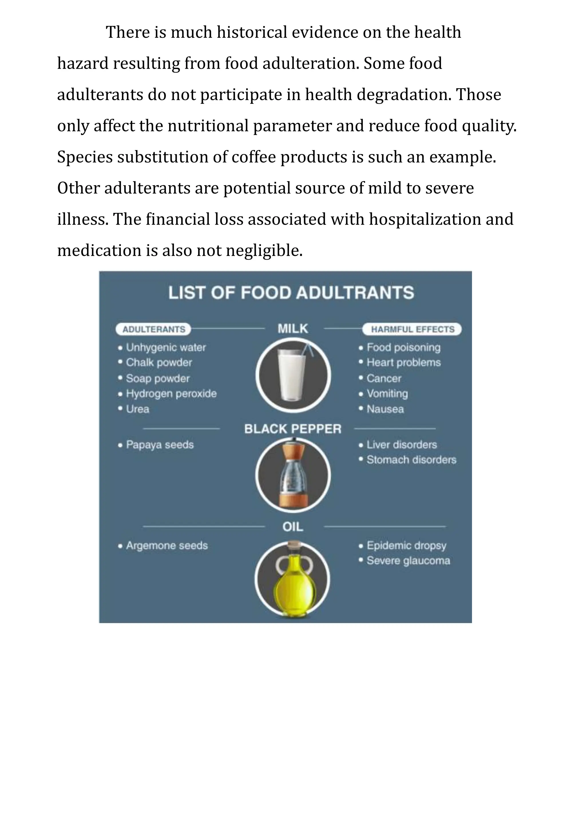 FOOD ADULTERATION AND ITS IMPACT ON HUMAN LIFE | DOCX