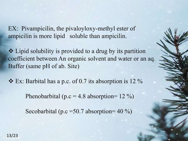 Transport models : Permeability , solubility , charge state amd the ph ...
