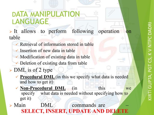 Keerty Rdbms Sql Ppt Databases Computer Software And Applications