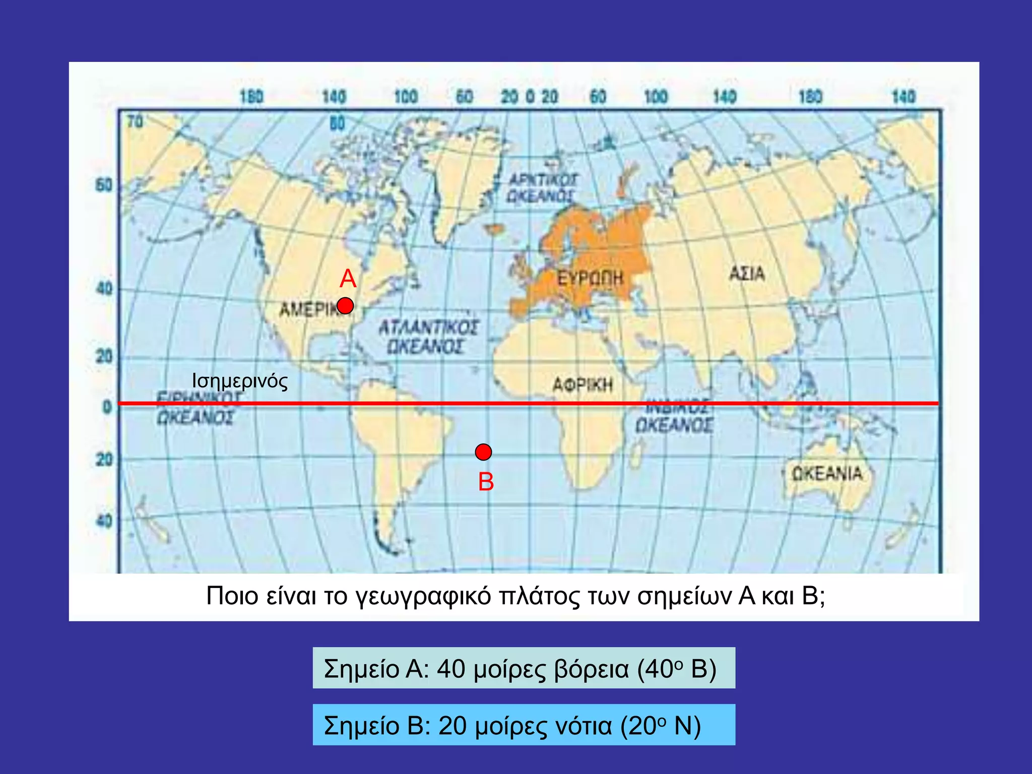 Οι γεωγραφικές συντεταγμένες της Γης | PPT