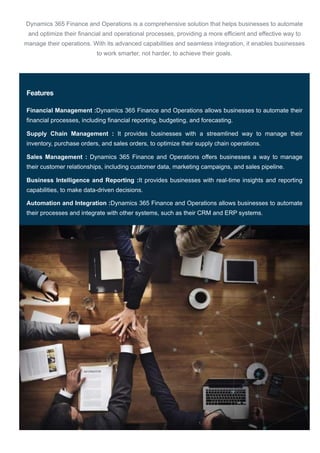Microsoft Dynamics 365 Dubai: Elevate Your Business with Advanced Solutions | PDF
