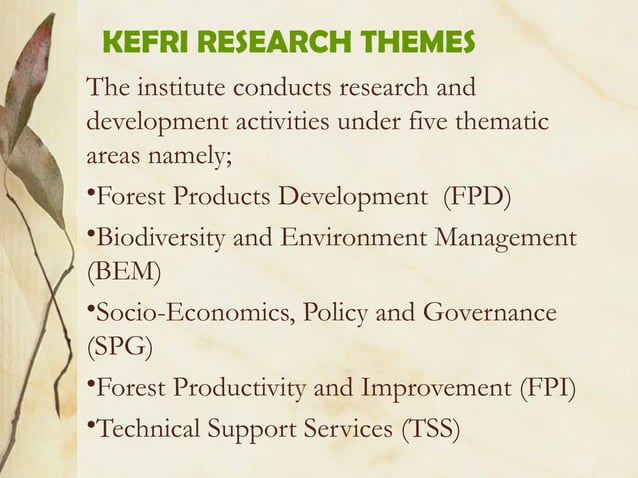 Knowledge Management at KEFRI | PPT