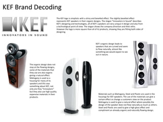 Kef Speaker Project - Michael Luttners Tickner | PPT