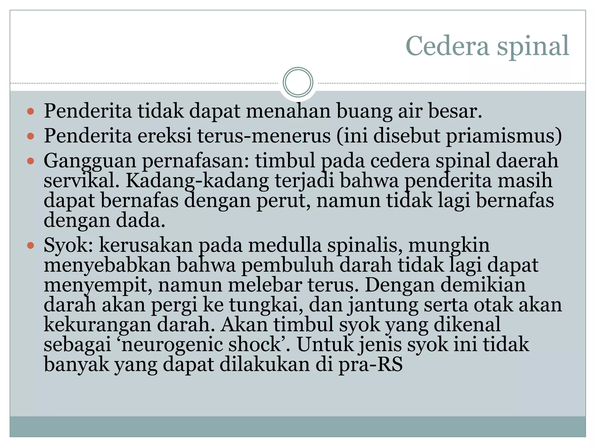 Kegawatdaruratan pada sistem persyarafan trauma kepala & cedera | PPTX