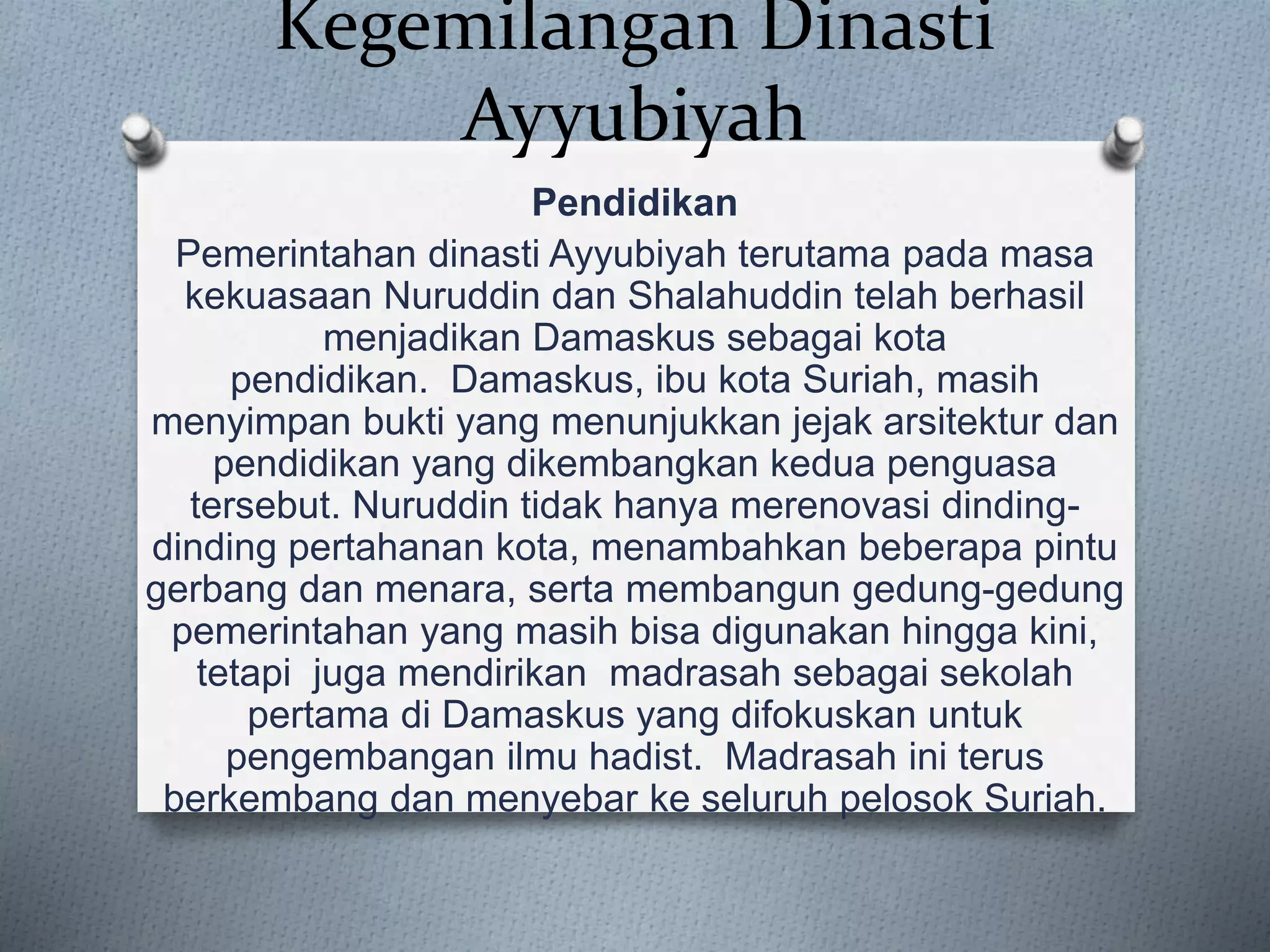 Kegemilangan dinasti ayyubiyah | PPTX