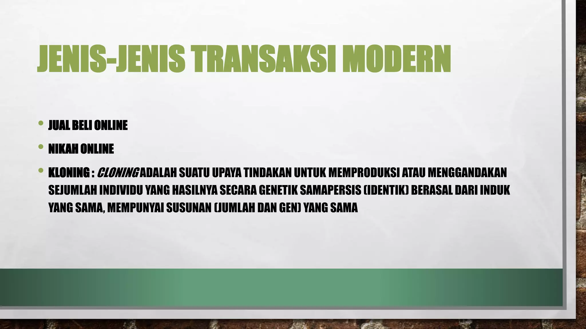 Modul PAI Kontemporer KB 2 - Transaksi Modern | PPTX
