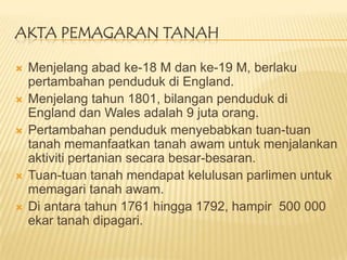 Kegiatan pertanian di england pada abad ke 17 m | PPTX