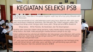 Kegiatan seleksi psb | PPTX