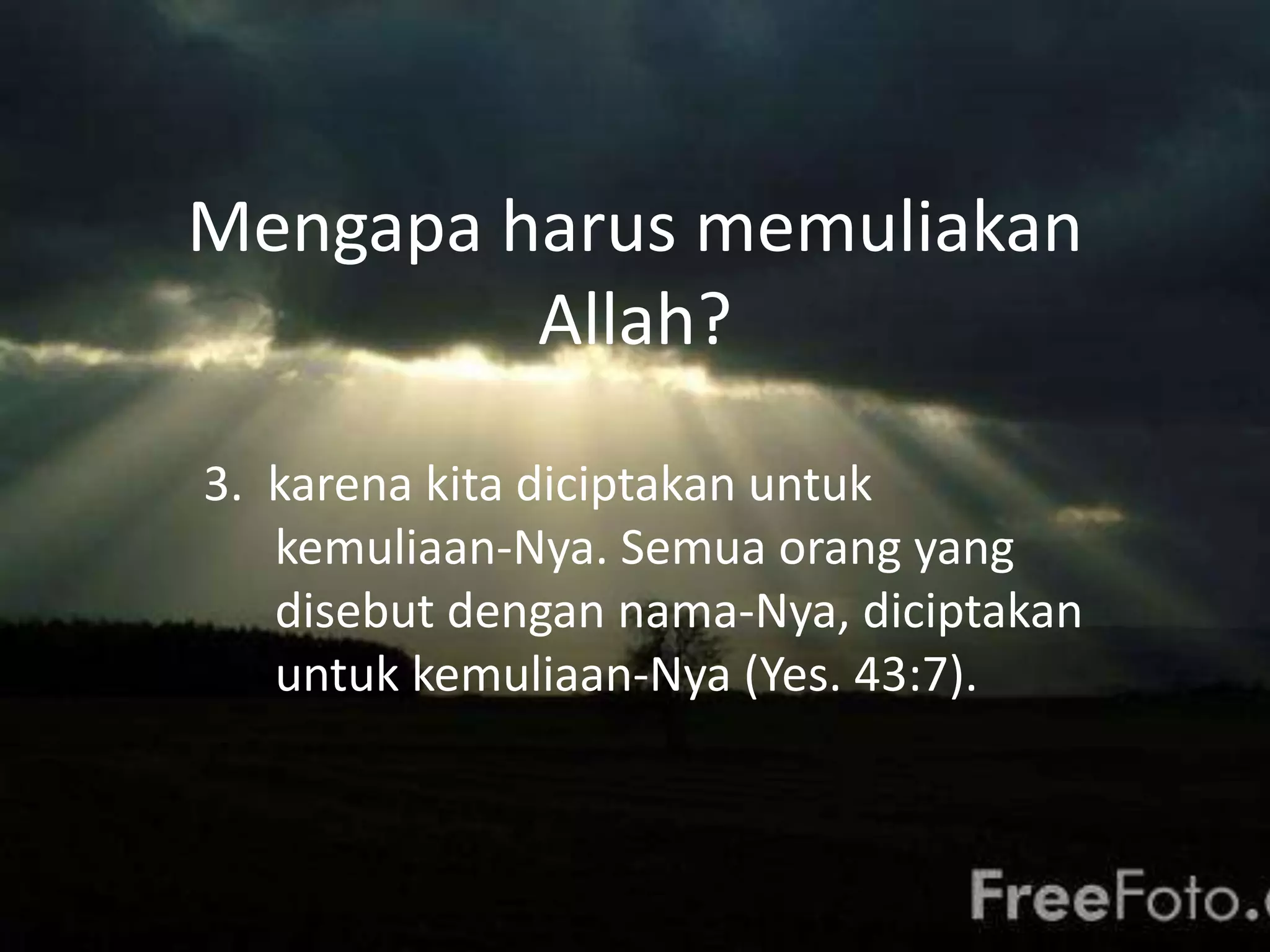 Hidup Untuk Kemuliaan Allah | PPTX