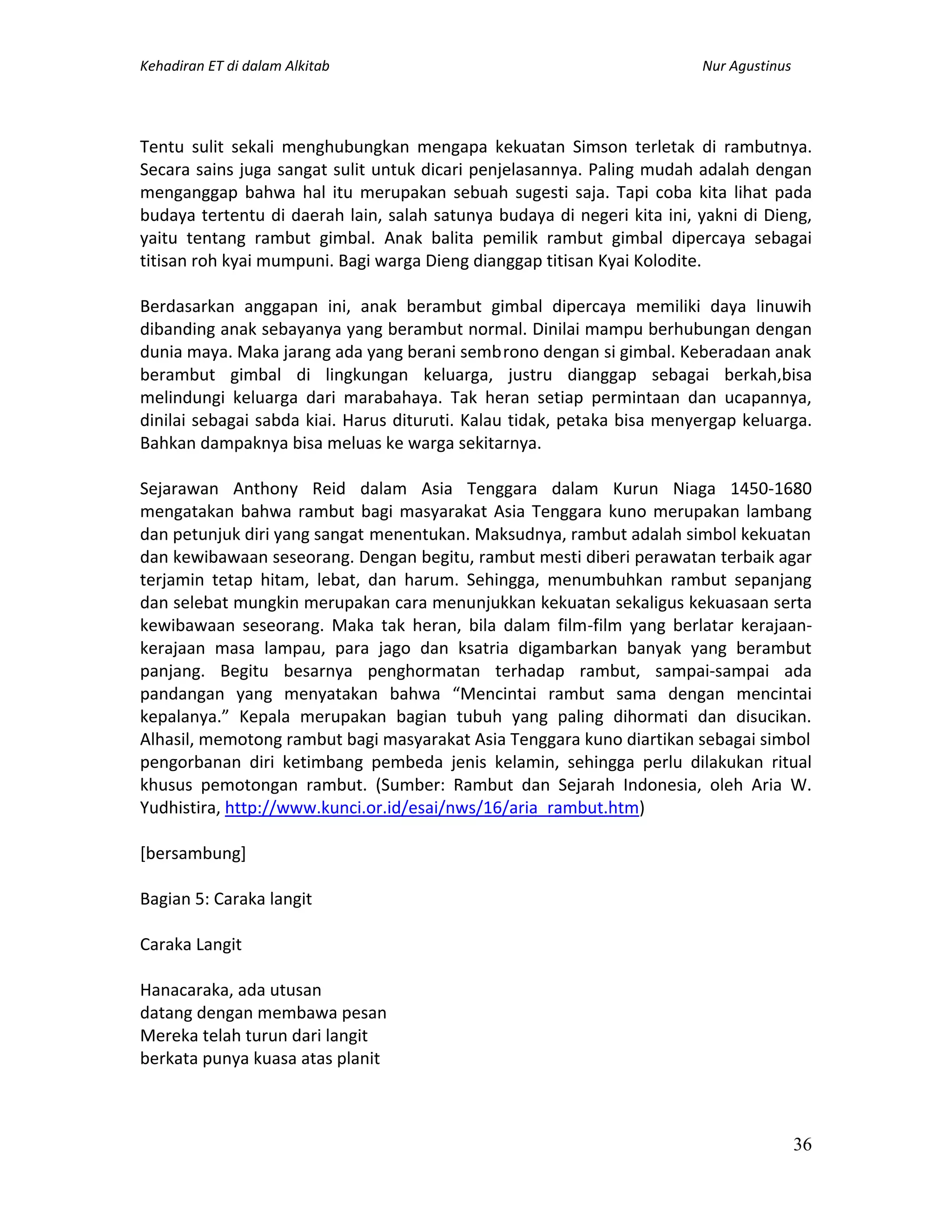 Kehadiran ET di dalam Alkitab | PDF