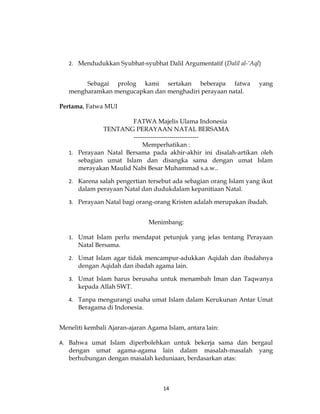 Keharaman mengucapkan selamat dan merayakan natal | RTF