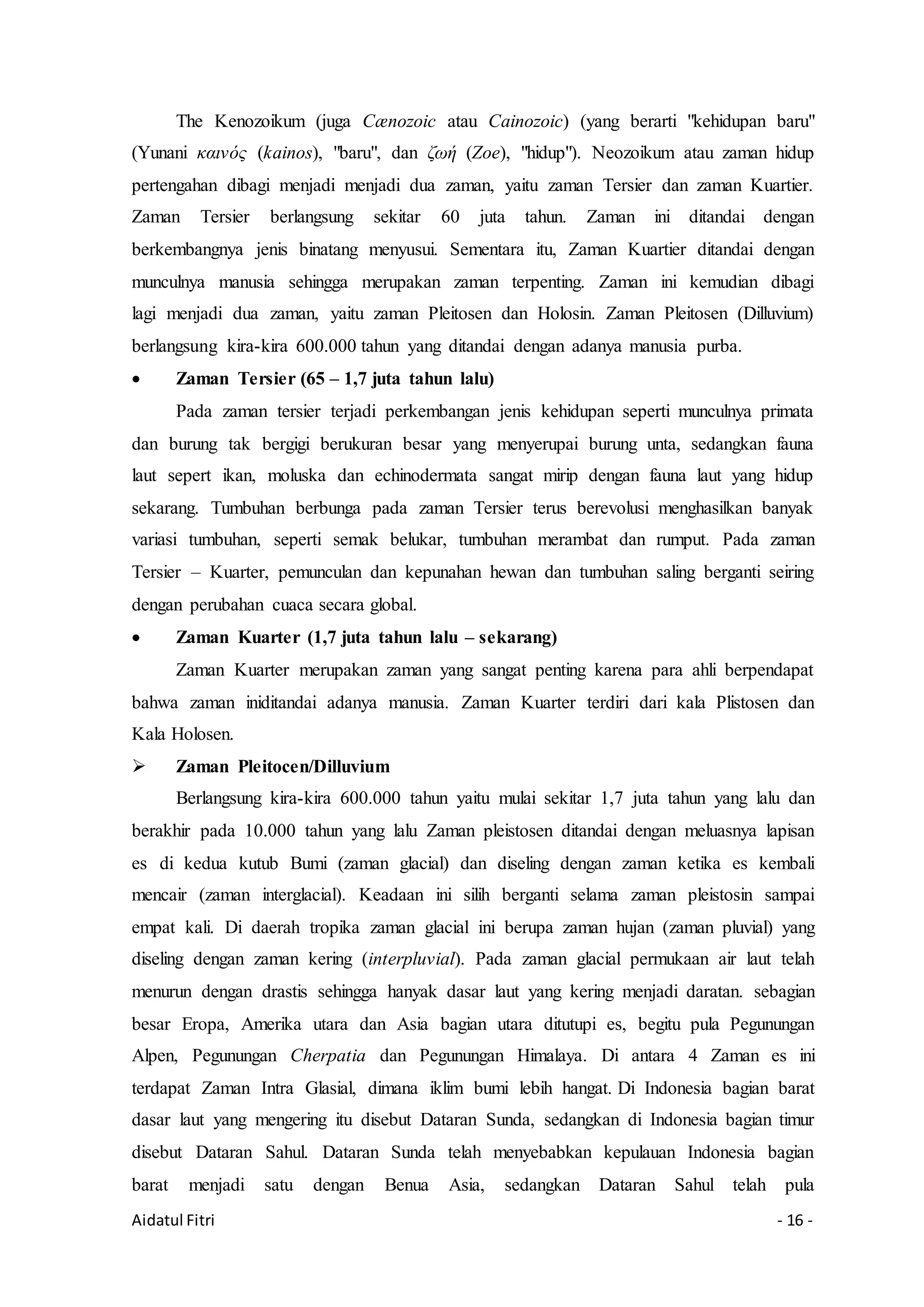 Kehidupan awal di bumi | DOCX