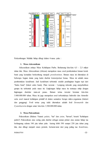 Kehidupan awal di bumi | DOCX