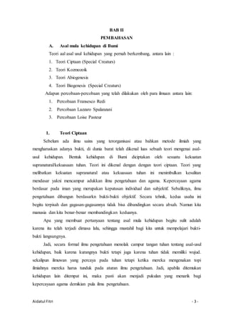 Kehidupan awal di bumi | DOCX