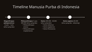 Kehidupan manusia purba dan asal usul nenek moyang bangsa Indonesia ...