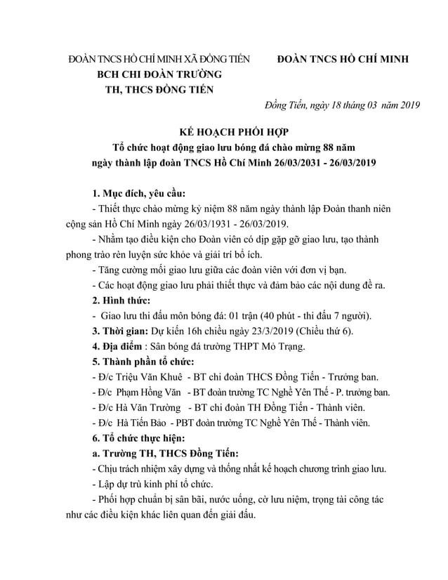 Ke hoach giao luu bong da chao mung 26.3.2019