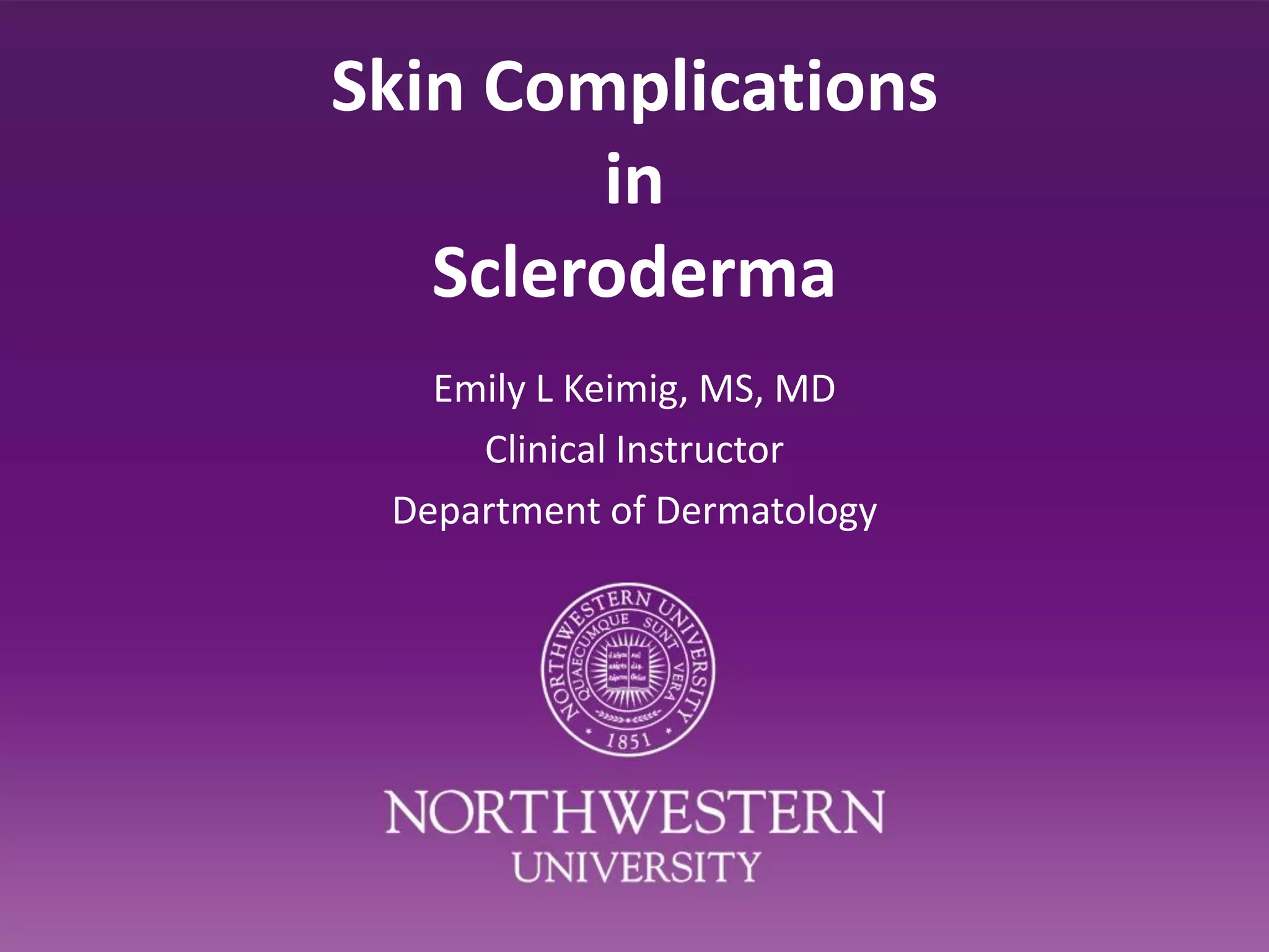 Skin Complications in Scleroderma | PDF