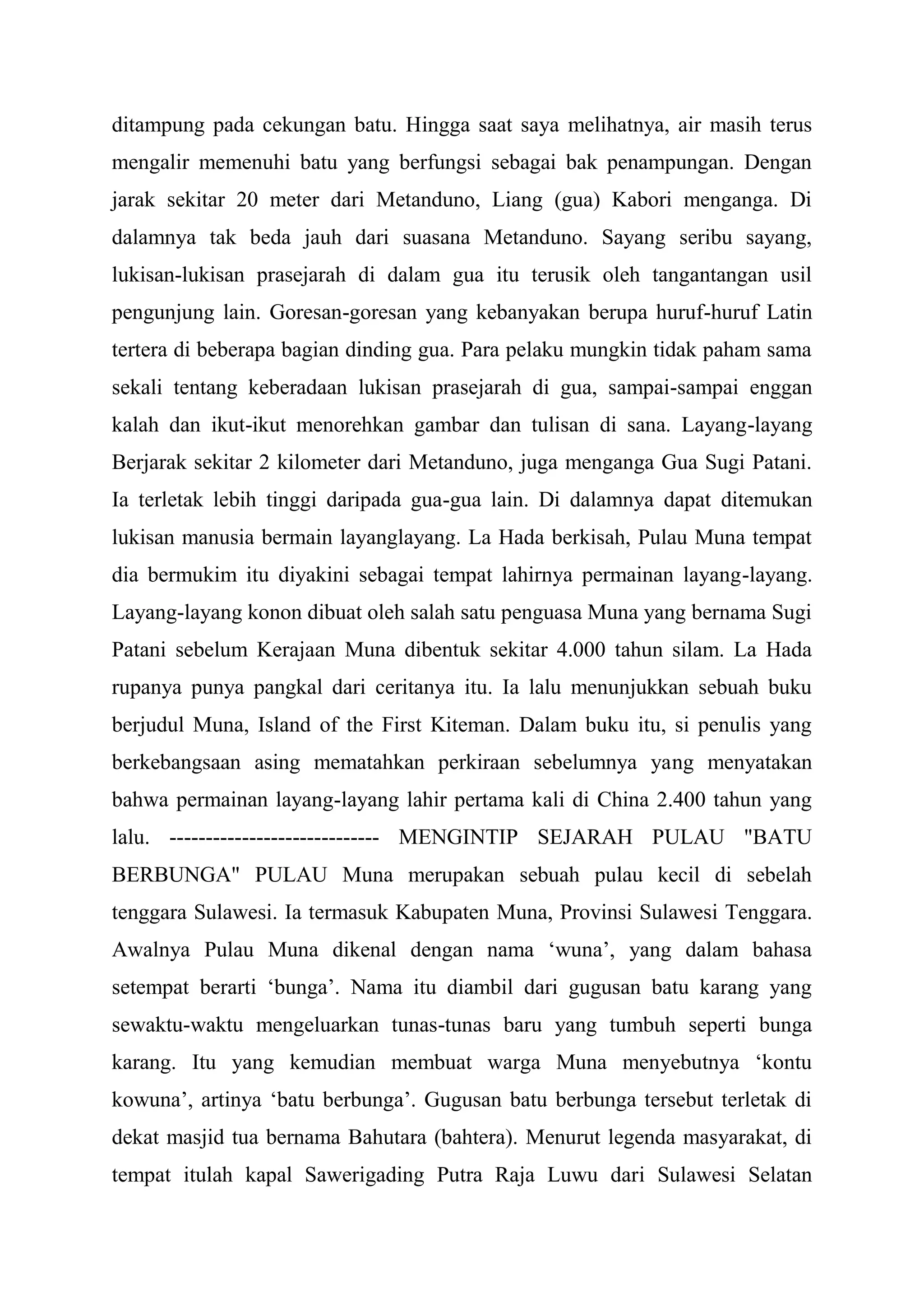 Keindahan kabupaten muna | DOCX