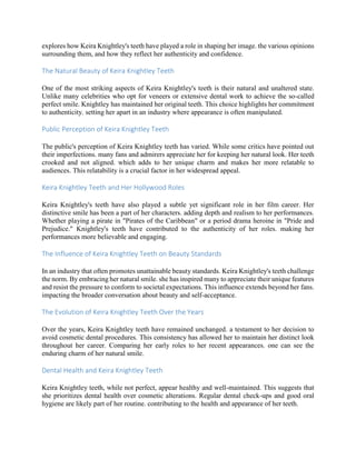 Keira Knightley Teeth: A Journey Through Hollywood’s Most Iconic Smile ...