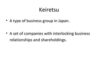 Keiretsu | PPT | Automotive Industry | Industries