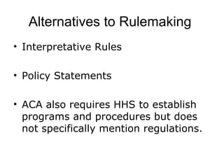 Implementing the ACA: the Executive, Judicial and Legislative Branches ...