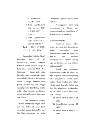 Keistimewaan angka 19 dalam al-quran | PDF