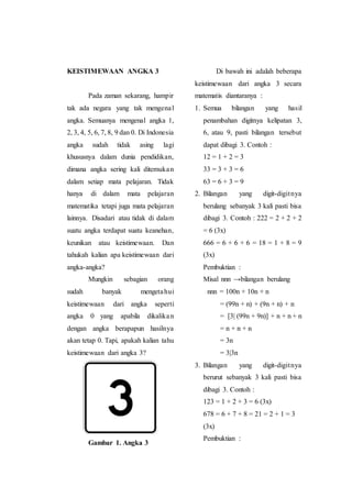 Keistimewaan angka 3 | DOCX